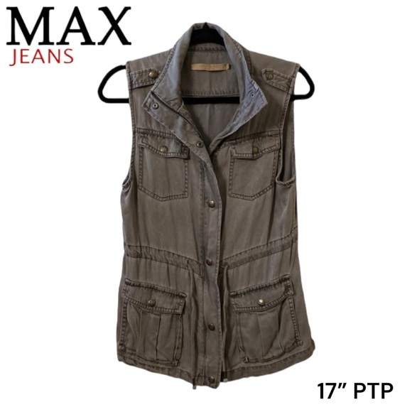 Max Jeans | Jackets & Coats | Euc Max Jeans Utility Vest 7 Ptp 10 ...